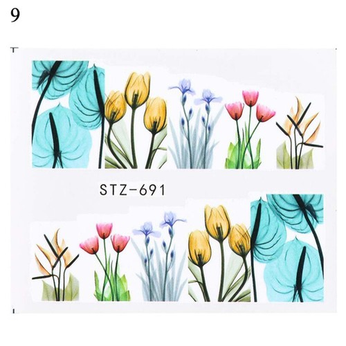 1 Sheet Flower Water Transfer Slider Flower Series Decal Nail Watermark ...