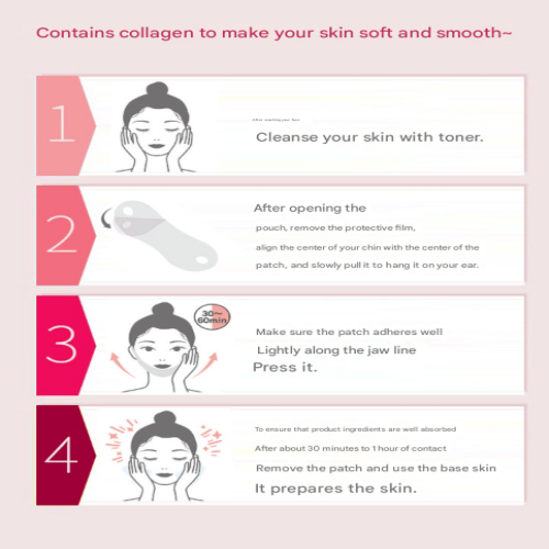 Hydrogel Collagen V Line Lifting Mask Pack 6pcs Jaw Chin Firming K ...