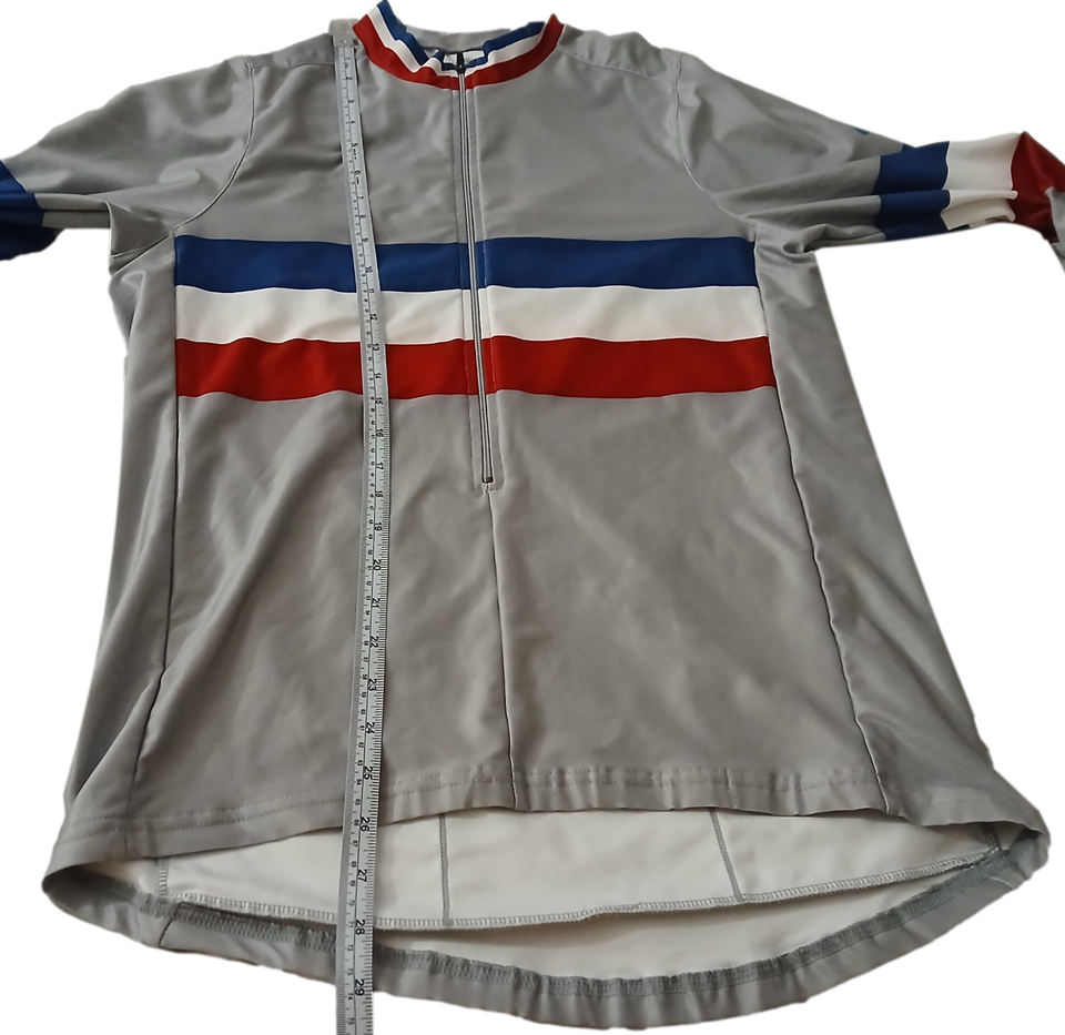 Vintage Nike Dri-Fit Cycling Jersey Mens Large Blue White Red Stripe ...