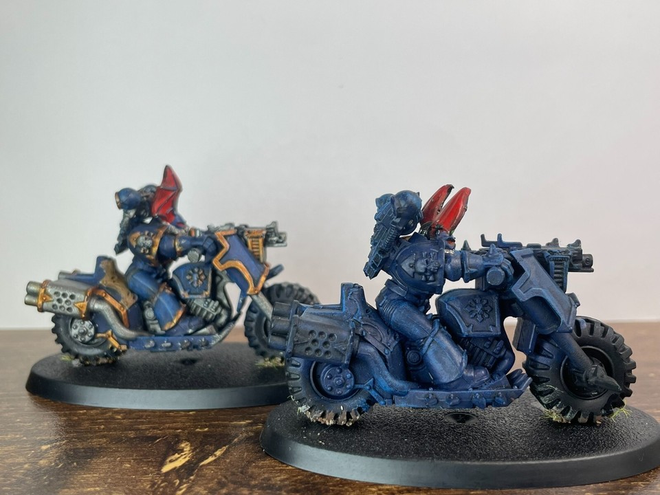 Chaos Space Marines attack bikes x2 Night Lords Warhammer 40k GW 1412 ...
