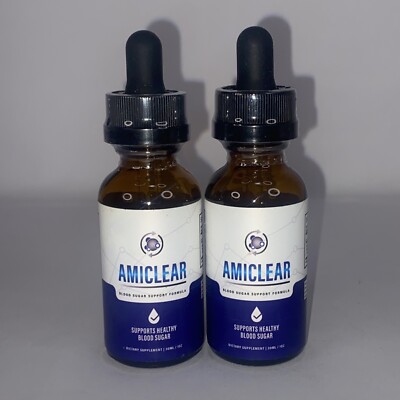 2 Pack Amiclear Healthy Blood Sugar Support Dietary Supplement Drops ...