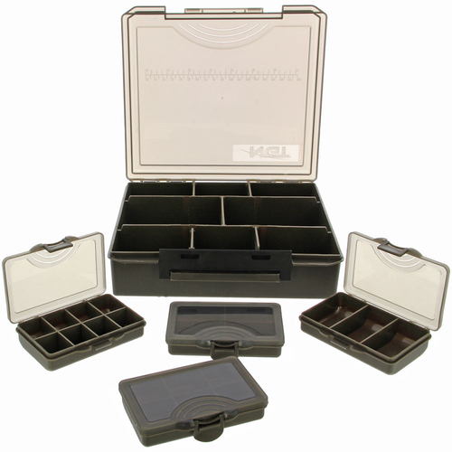 NGT New Carp Fishing 4+1 Black Terminal Tackle Box Storage System + Bit ...