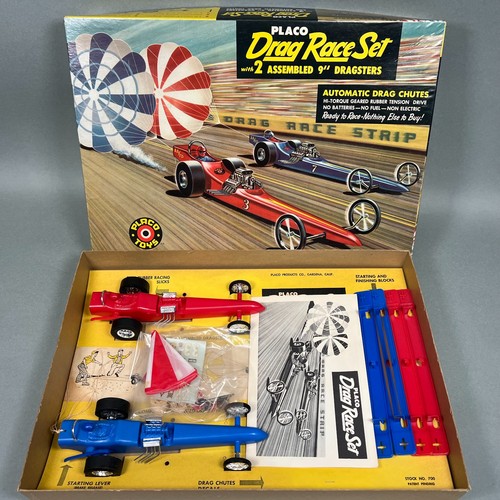 Rare Placo Drag Racing Set No. 700, 2 9" Dragsters VTG 1956 Mostly ...