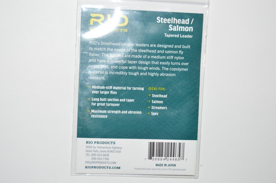 rio freshwater tapered leader steelhead salmon 9ft .011 8lb streamers ...