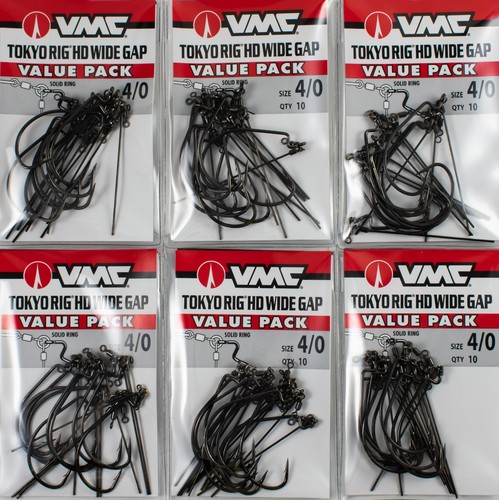 (LOT OF 6) VMC TOKYO RIG HD WIDE GAP 4/0 VALUE PACK THDWG#4/0BNVP H1205 ...