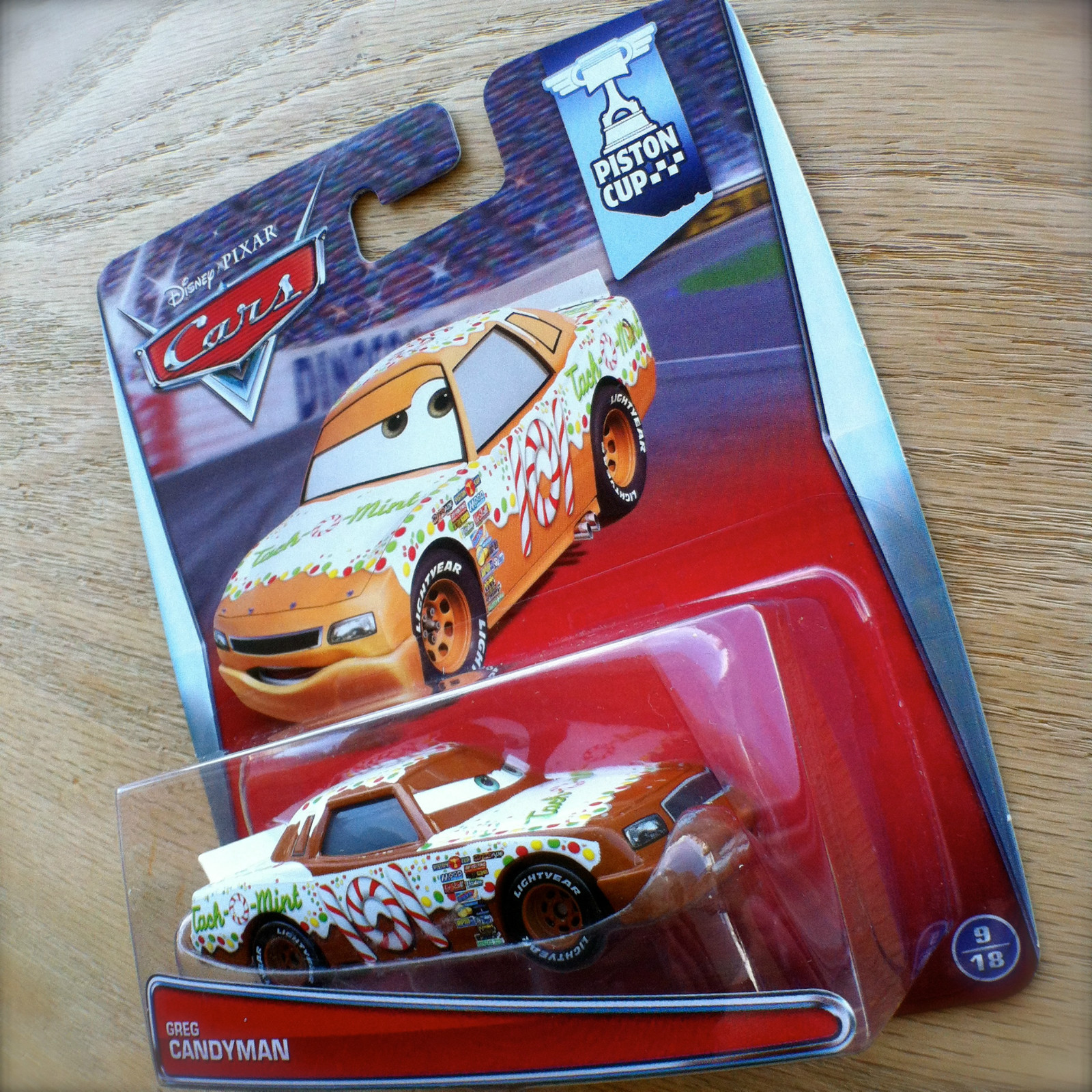Disney PIXAR Cars GREG CANDYMAN No. 101 TACH-O-MINT diecast PISTON CUP ...