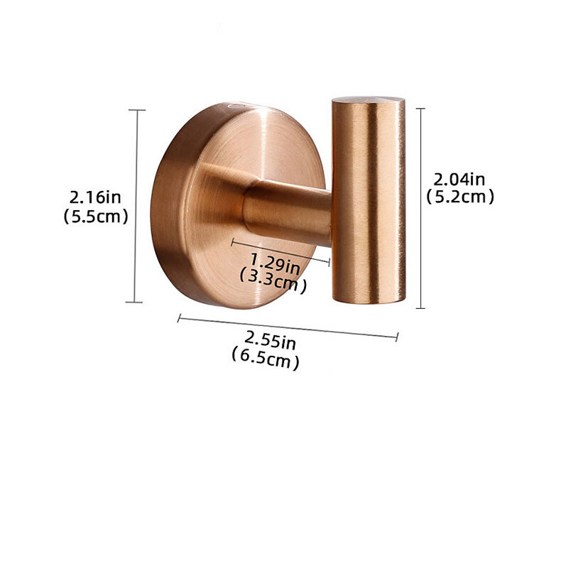 Brushed Rose Gold Towel Robe Hook Wall Holder Hanger Bathroom Accessory ...