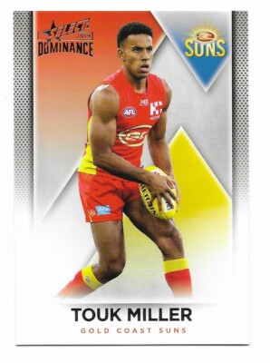 2019 select DOMINANCE GOLD COAST SUNS TOUK MILLER # 107 COMMON CARD AFL ...