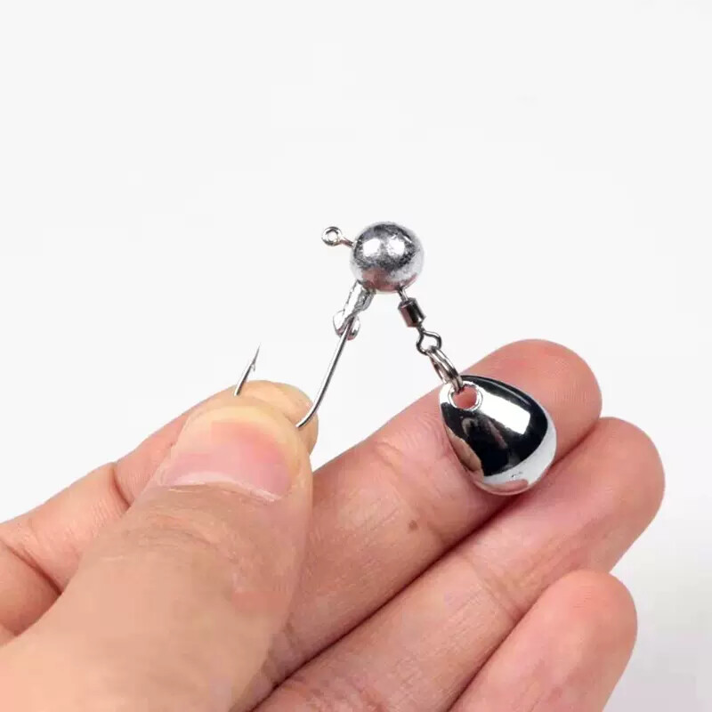 25PCS Crappie Jig Heads Underspin Spinner Lead Head Jig Hook 1/16 1/8 ...