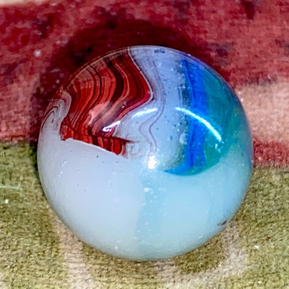 😎Vintage Akro Hybrid “Oxblood Patch” Marble-NM+.61 Display Ready # 19 ...