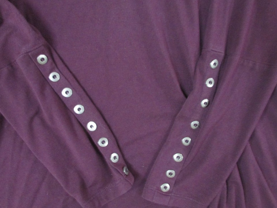 Comfy USA Purple Knit Tunic Top Women's SZ S High Low Hem EUC | eBay