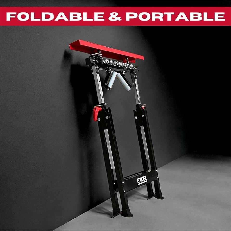 4in1 Adjustable Workmate Stand Heavy Duty Roller V-Support Folding ...