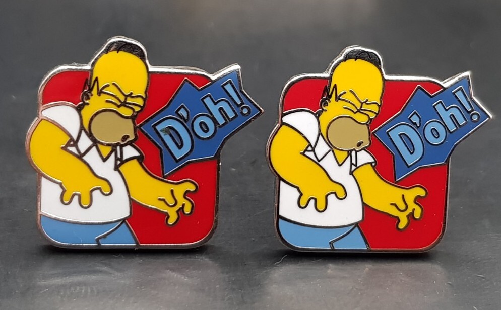 Pair Of The Simpsons Homer Doh Enamel Cufflinks. 2003… - Gem