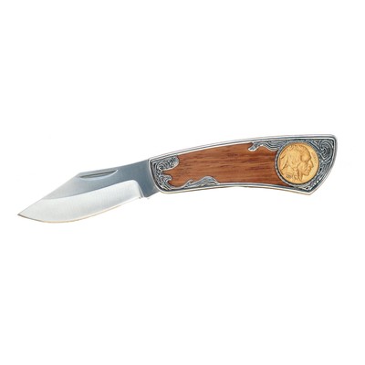 NEW American Coin Treasures Gold-Layered Buffalo Nickel Pocket Knife ...
