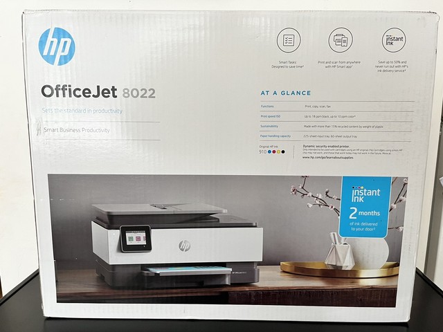 HP OfficeJet 8022 Wireless All-in-One Color Inkjet Printer for sale ...