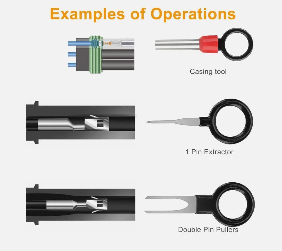 Pin Ejector Wire Kit Extractor Connector Terminal Removal Tool For Car ...