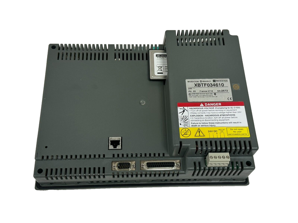 USED MODICON XBT-F034610 MAGELIS PANEL W/ PAN016-CP-2K PCMCIA CARD ...