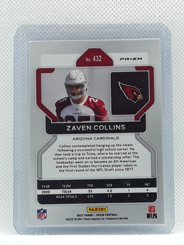 Zaven Collins 2021 Prizm Football - #432 RC SILVER - Arizona Cardinals ...