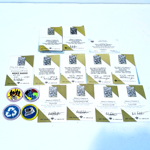 Boy Scouts Merit Badge Lot Achievement Cards Comps Env Science ER Prep ...