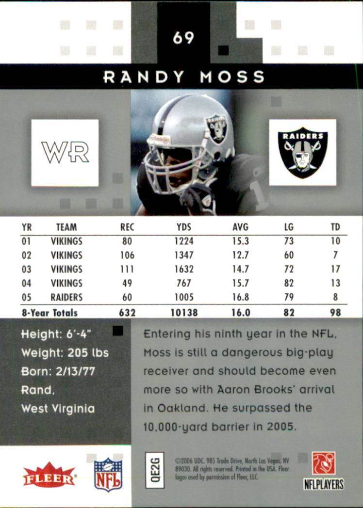 2006 Fleer Hot Prospects - Randy Moss #69 for sale online | eBay