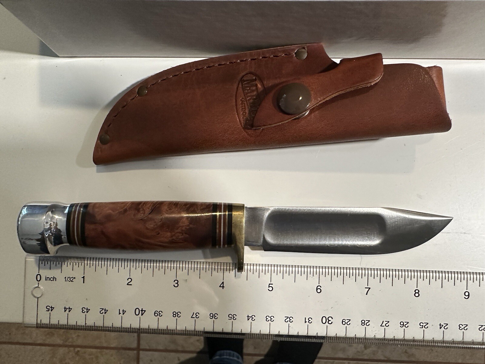 Marbles Ideal Bowie Maple Burled 4.5 Knife | eBay