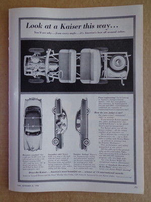 KAISER Car Auto automobile 1953 ad advertisement | eBay