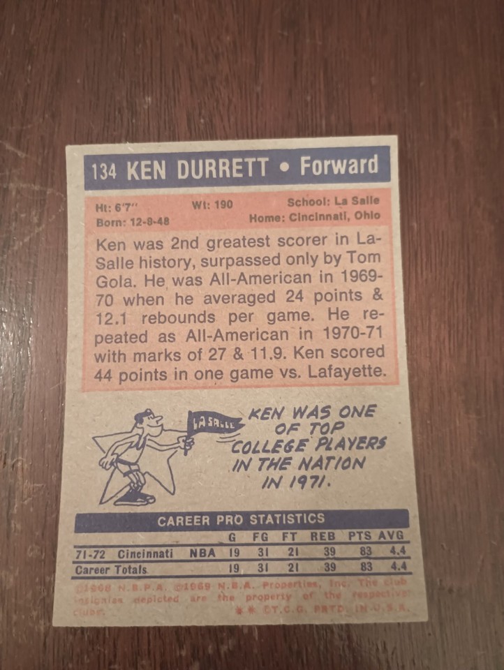 1972-73 Topps #134 Ken Durrett (EXMT) | eBay