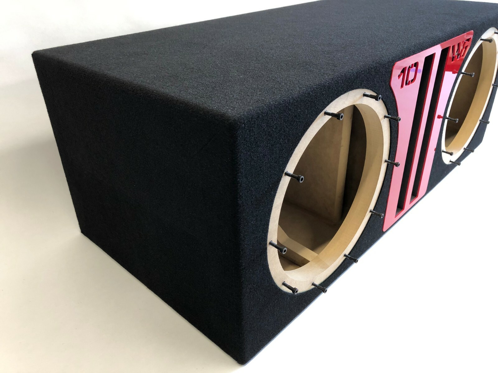 JL Audio 10W6v3 dual ported sub box, SPECIAL EDITION with red plexi ...