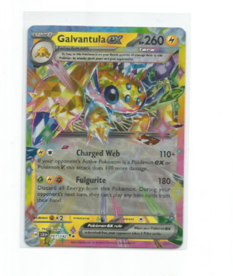 GALVANTULA EX 2024 POKEMON SCARLET & VIOLET STELLAR CROWN HOLO CARD #51 ...
