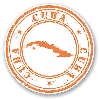 2 x 10cm Cuba Vinyl Decal Sticker Travel Luggage Tag Laptop Label Flag ...