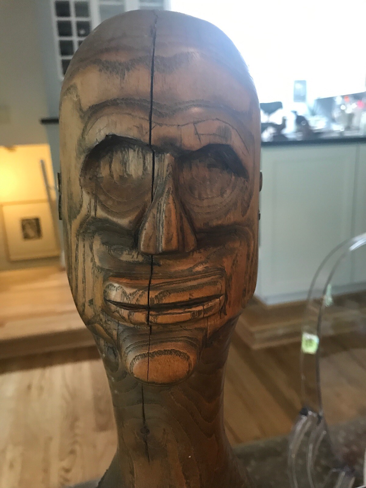 Antique Southern African American Carved Fence Post BUST Primitive Folk ...