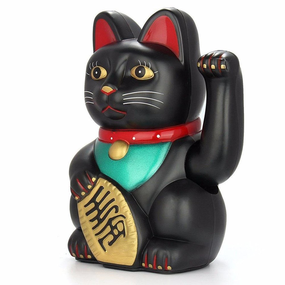 6 Inch Lucky Cat Decoration with Waving Arm Powered by AA Batteries for ...