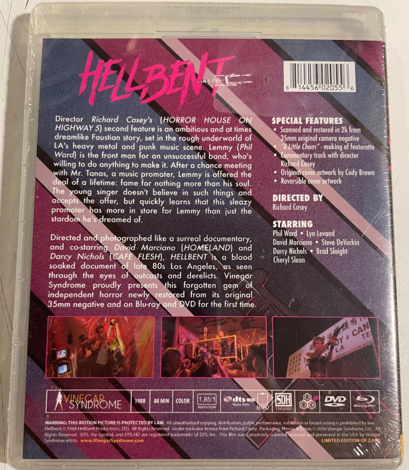 BRAND NEW SEALED Hellbent Limited Edition Blu Ray Vinegar Syndrome Phil Ward | eBay