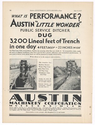 1930 Austin Machinery Ad: Little Wonder Ditcher - Muskegon, Michigan | eBay