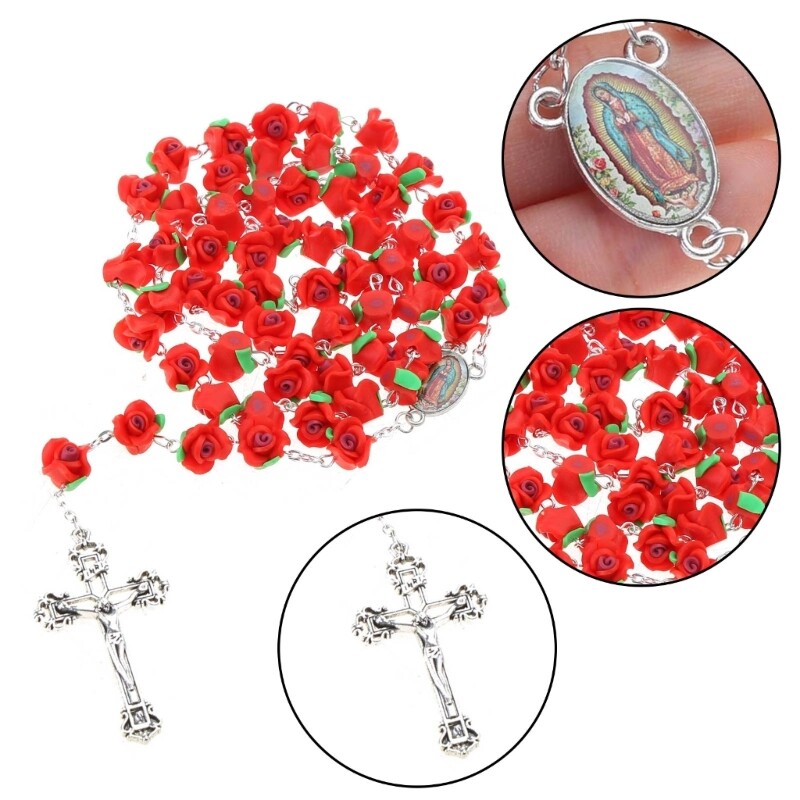 Pendant Catholic Rosary Necklace Religious Jewelry for Women Girl ...