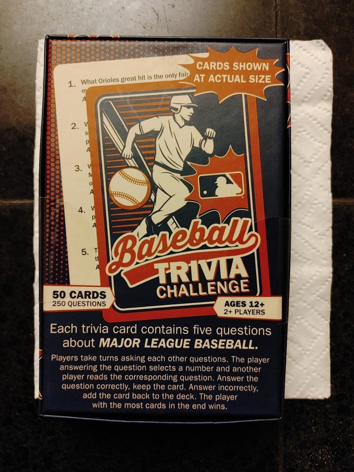 MLB Baseball Trivia Challenge Card Game- 50 Cards 250 Questions ...