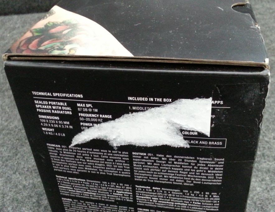 MARSHALL 1006034 Middleton Portable Bluetooth Speaker Black & Brass | eBay