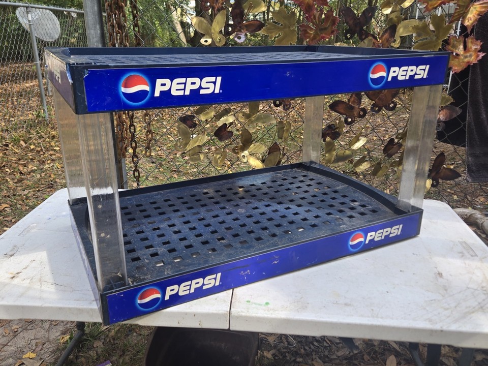 Vintage Pepsi Store 2 Tier Display Rack Shelf Advertisement Collectible ...