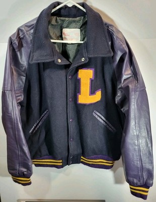LSU Tigers Lettermen's Jacket 46 Long Made in USA Wool Leather 90s ...