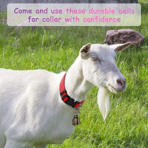 5 Pack Goat Collars with Bells, Horse Sheep Grazing Copper Bells and ...
