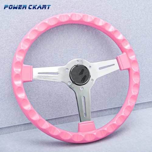 14inch Pink JDM Sport Racing Steering Wheel Chrome Spoke Car Game ...