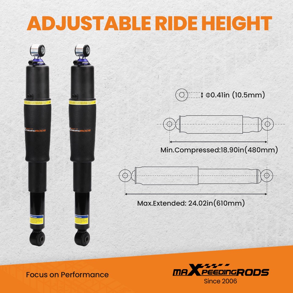 2x Rear Air Suspension Shocks For Chevy Tahoe GMC Yukon Cadillac ...