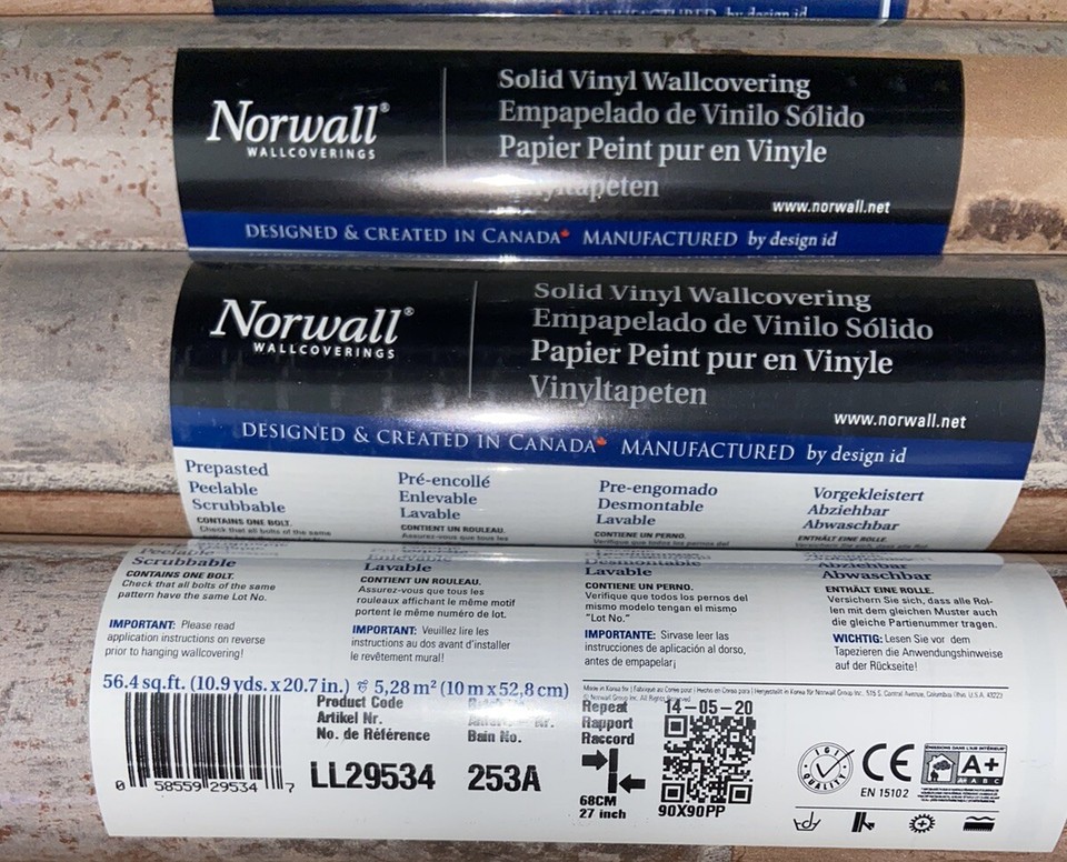 Lot Of 6 Norwall Wallcoverings LL29534 Illusions Swiss Brick Red Brown ...