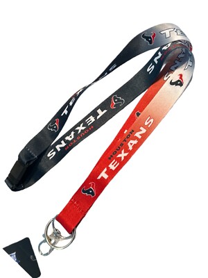 Houston Texans Logo Fade Out Team Colors Lanyard Badge Holder Keychain ...