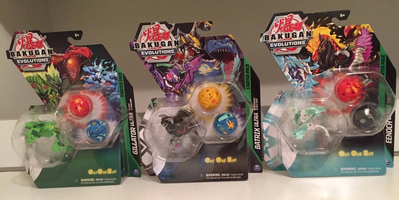 3 BAKUGAN EVOLUTIONS STARTER PACK GILLATOR ULTRA EENOCH ULTRA BATRIX ...