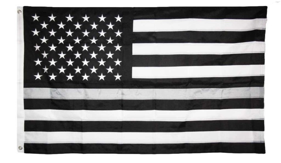 3x5 Embroidered Sewn American USA Thin Grey Gray Line 220D Nylon Flag ...