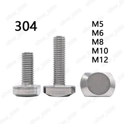 304 Stainless Steel T-Slot Bolts T-Slot Screws M5 M6 M8 M10 M12 | eBay