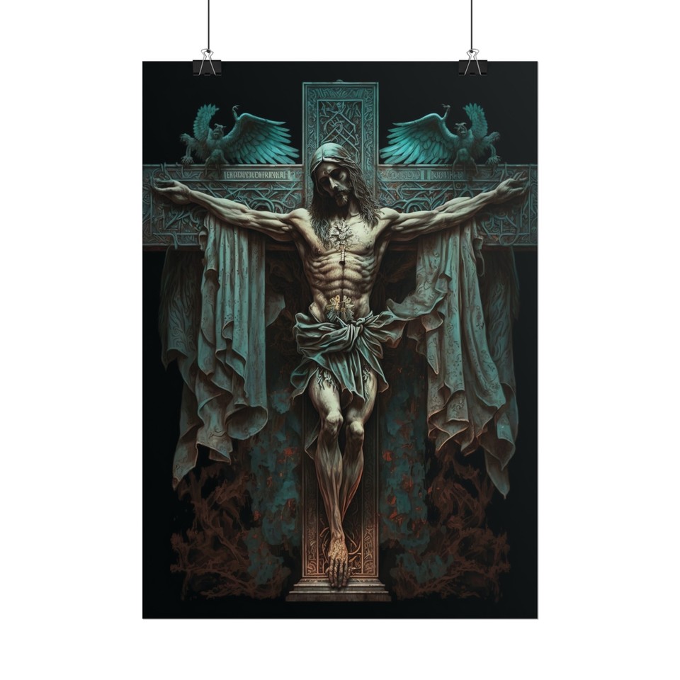 Crucifixion 10 Art Print Gothic Occult Painting Lord Jesus Christ ...