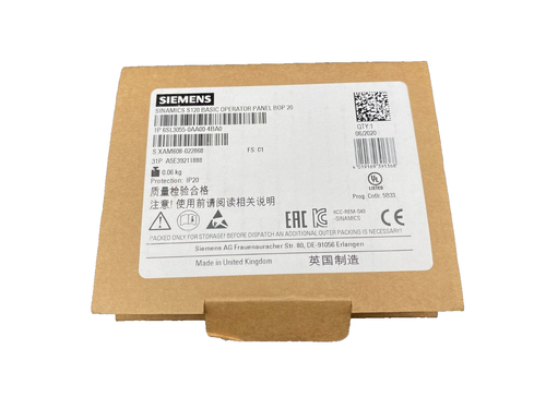 SIEMENS SINAMICS S120 BASIC OPERATOR PANEL BOP 20 6SL3055-0AA00-4BA0 | eBay