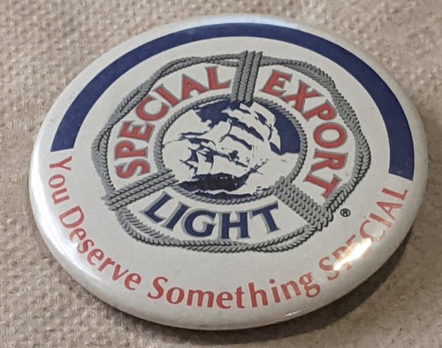 Vintage Special Export Light Beer Ship Alcohol Advertising Button Pin ...